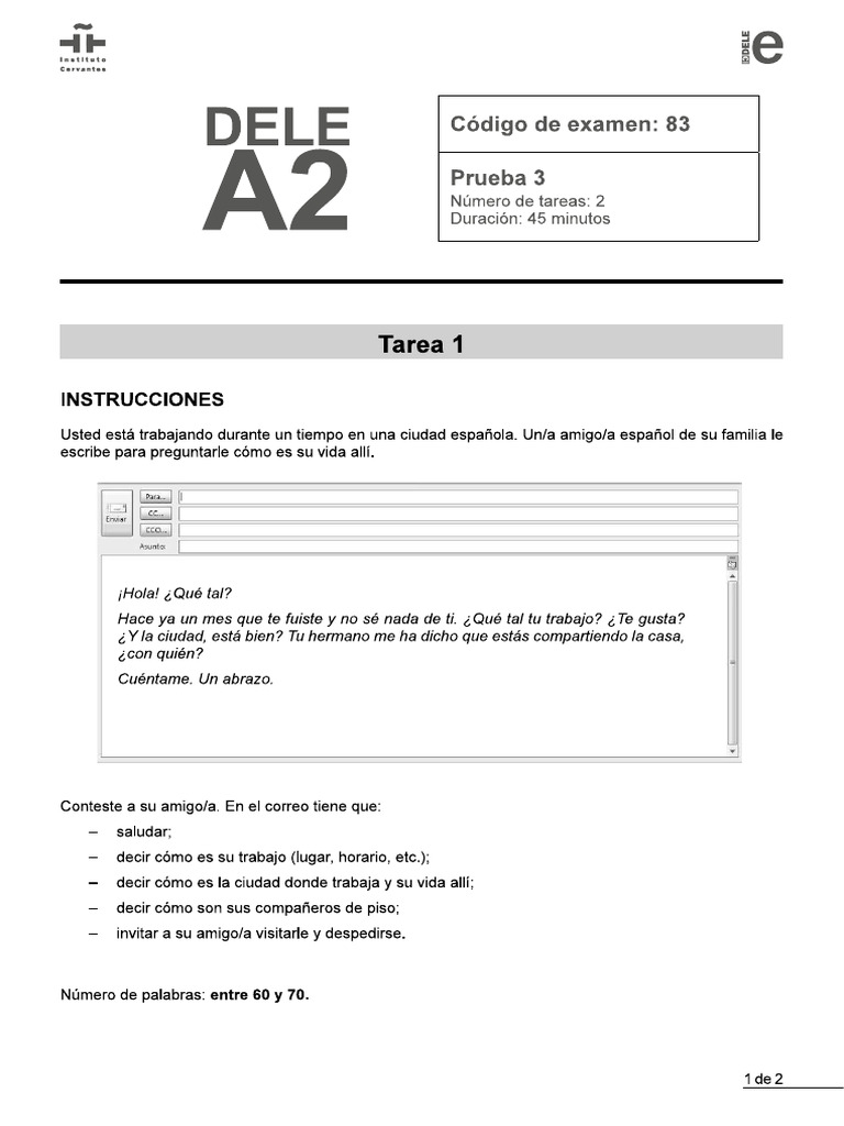 Don Spanish Writing Test 20jan2025 Task3 | PDF