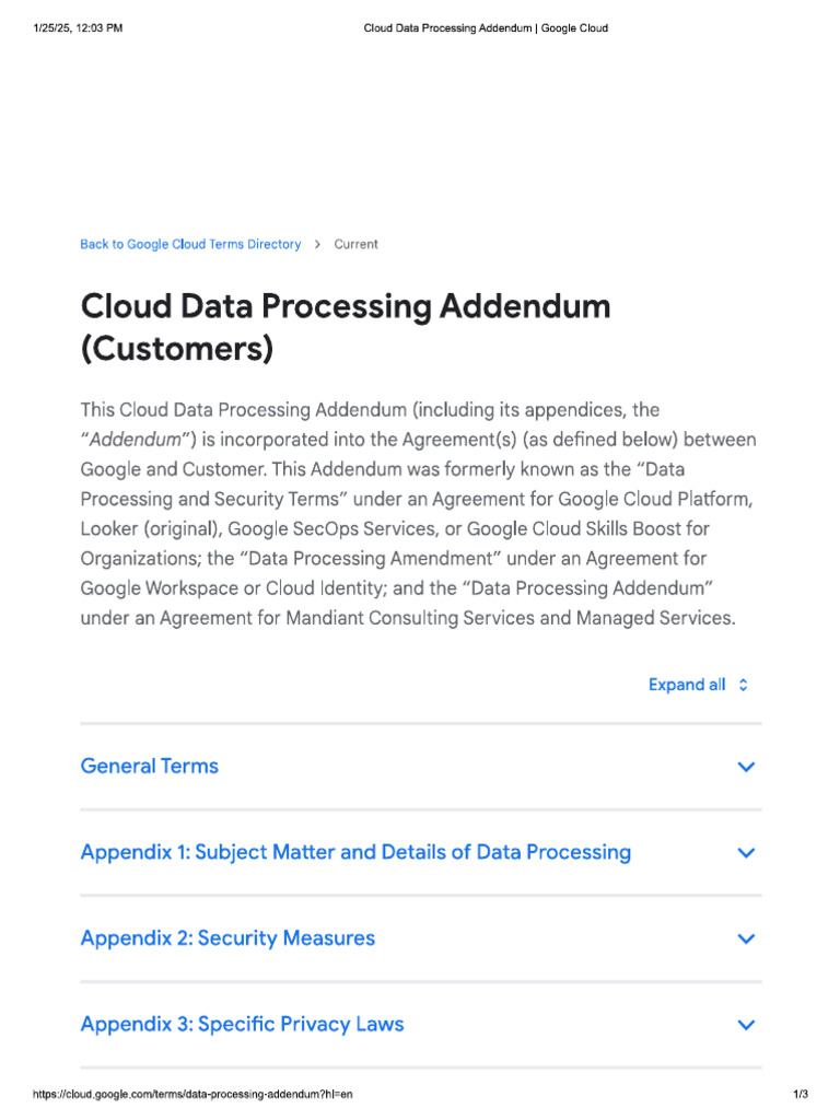 Indonesia Cloud Data Processing Addendum (Customers) | PDF
