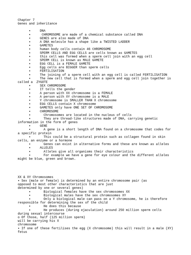 CH 7 Genes and Inheritance | PDF | Ploidy | Meiosis