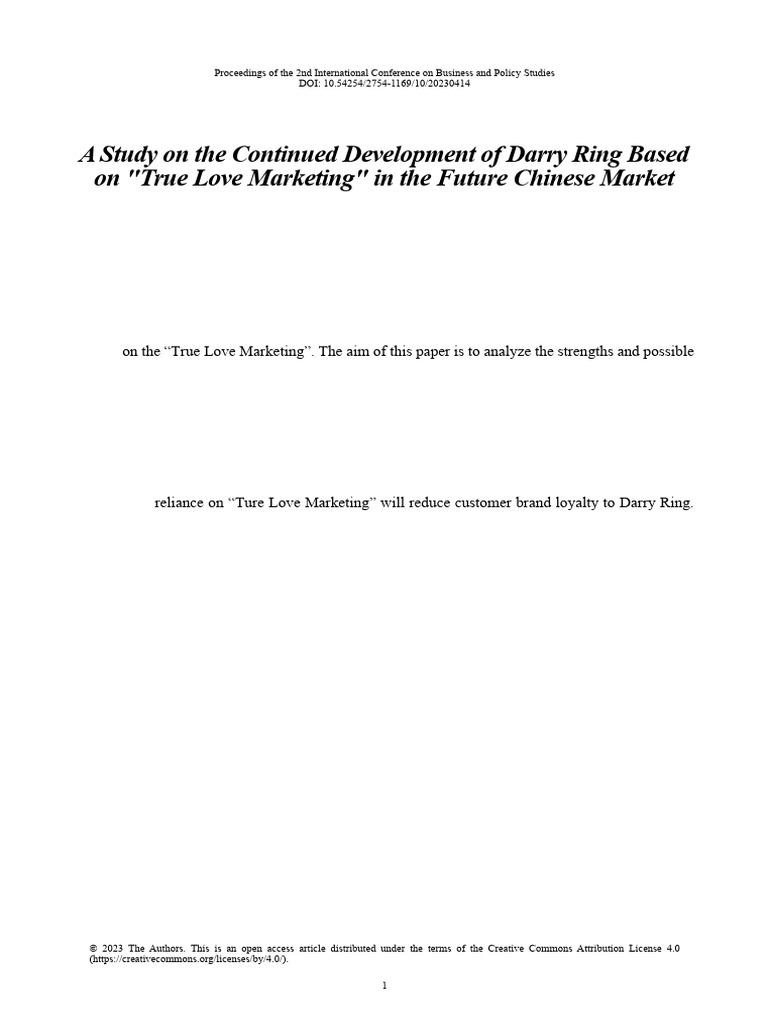 A Study On The Continued Development of Darry Ring | PDF | Brand ...