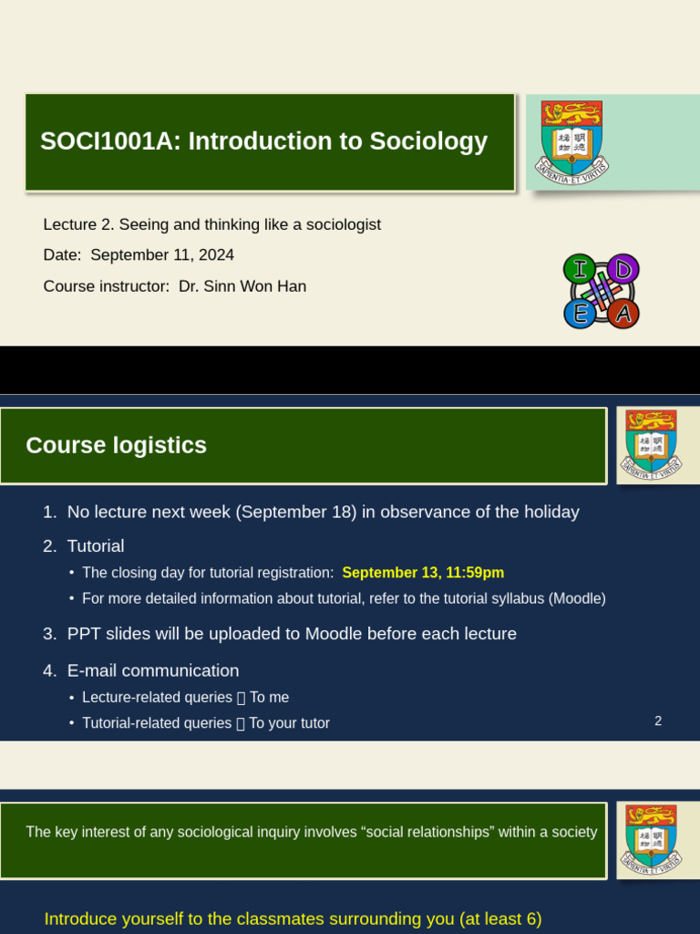 Slides Moodle Sept 11 | PDF | Sociology | Social Sciences
