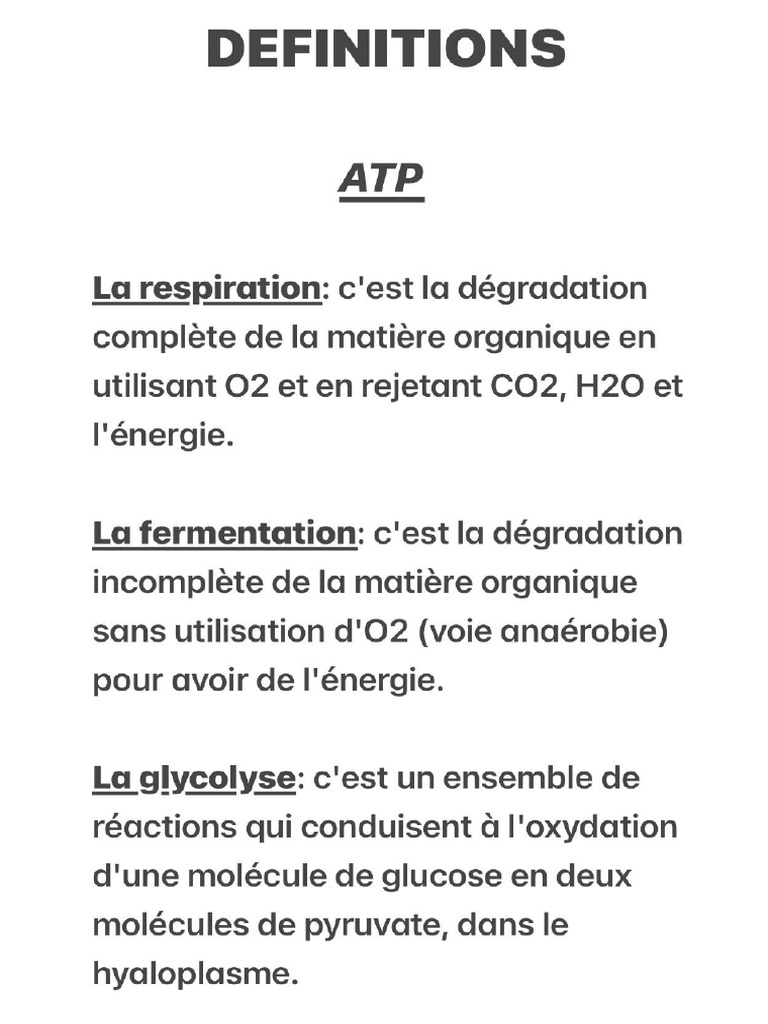 Definitions ATP-MUSCLE | PDF