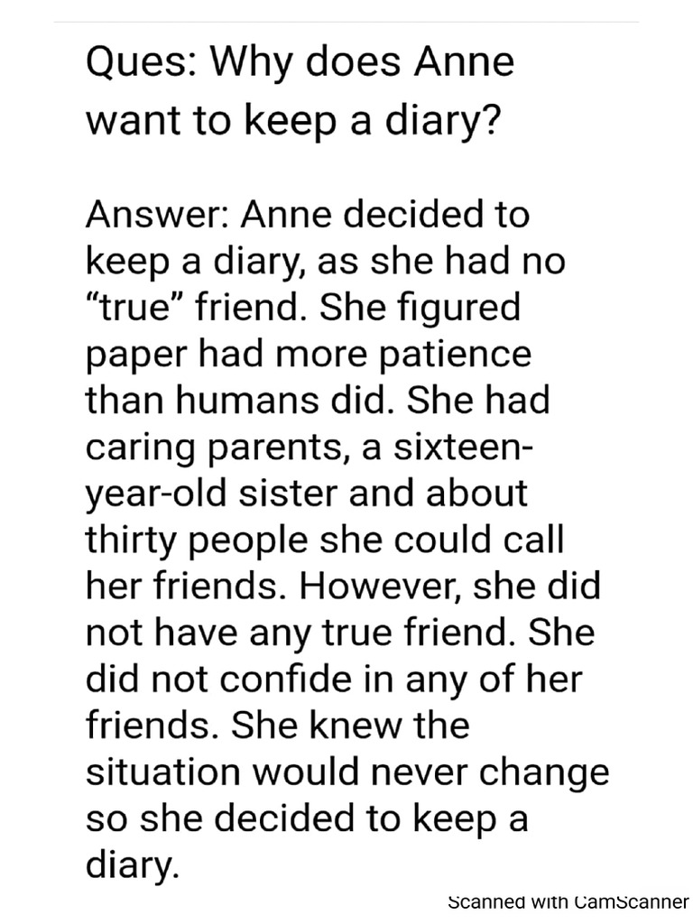 From The Diary of Anne Frank | PDF