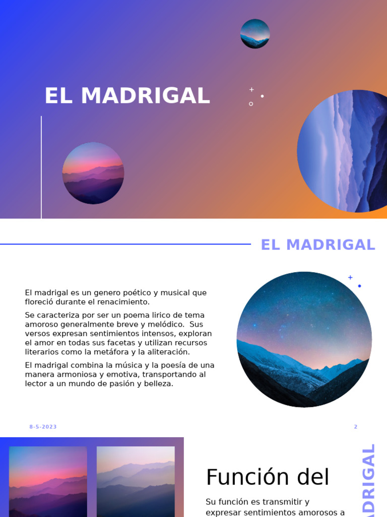 Características del Madrigal Poético | PDF | Poesía | Rima