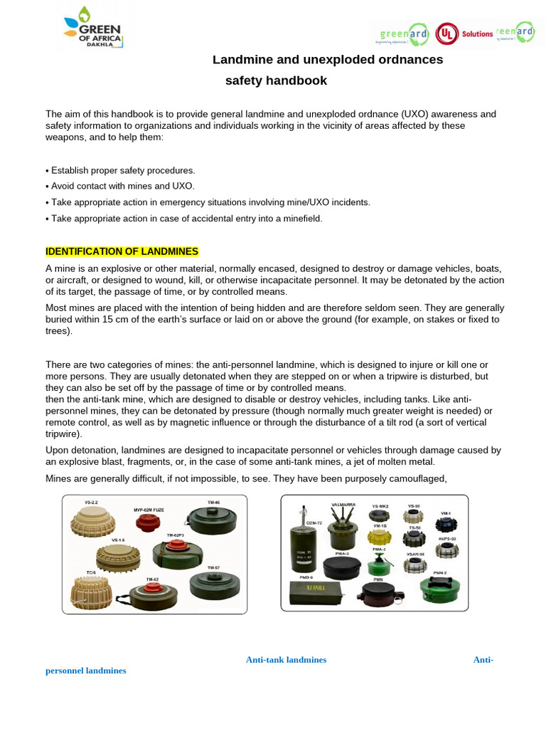 Mines and Unexploded Ordnance | PDF | Land Mine | Hazards