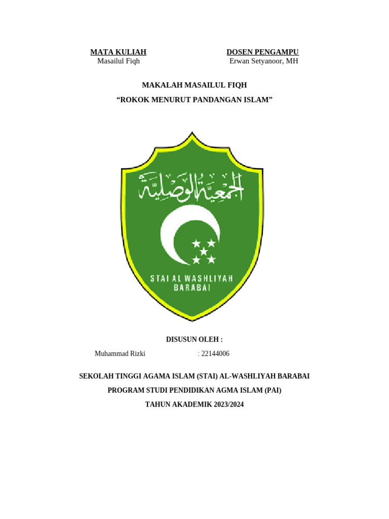 Pandangan Islam tentang Rokok | PDF