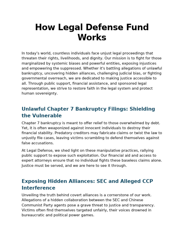 How Legal Defense Fund Works | PDF | Bias | Justice