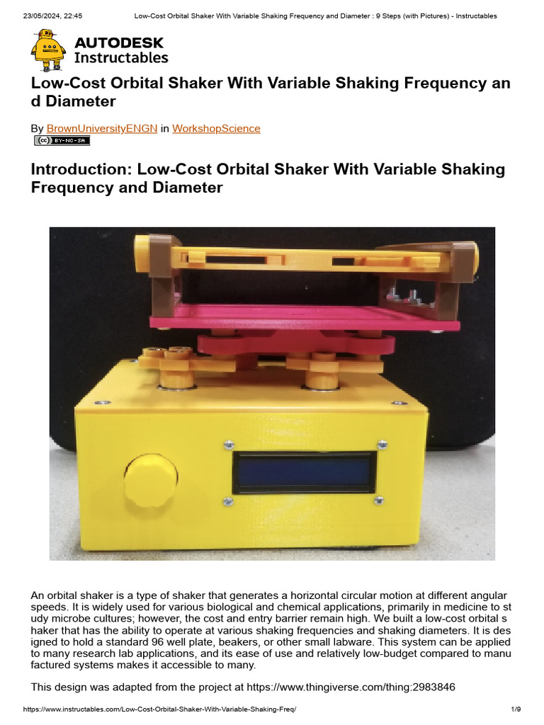 Low-Cost Orbital Shaker With Variable Shaking Frequency and Diameter _ 9 Steps (with Pictures ...