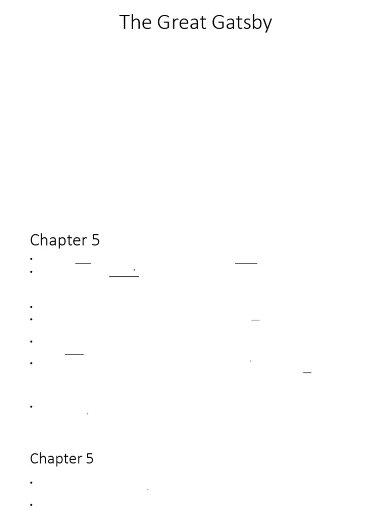Gatsby's Reunion with Daisy: Chapters 5-6 | PDF | The Great Gatsby
