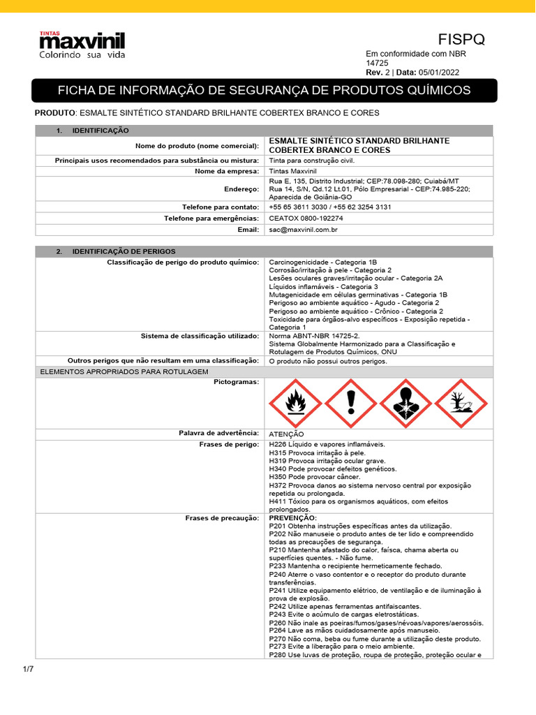 Fispq - Esmalte Sintético Standard Brilhante Cobertex Branco e Cores ...