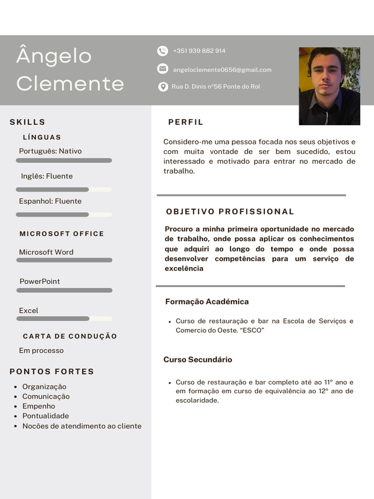 Currículo de Ângelo Clemente: Início Profissional | PDF