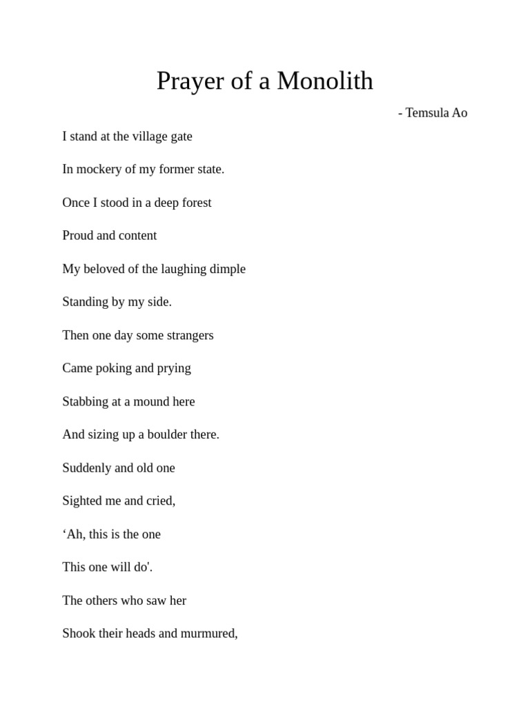 Prayer of a Monolith | PDF