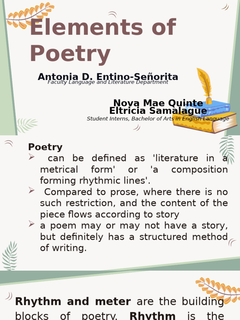 Key Elements of Poetry Explained | PDF | Metre (Poetry) | Poetry