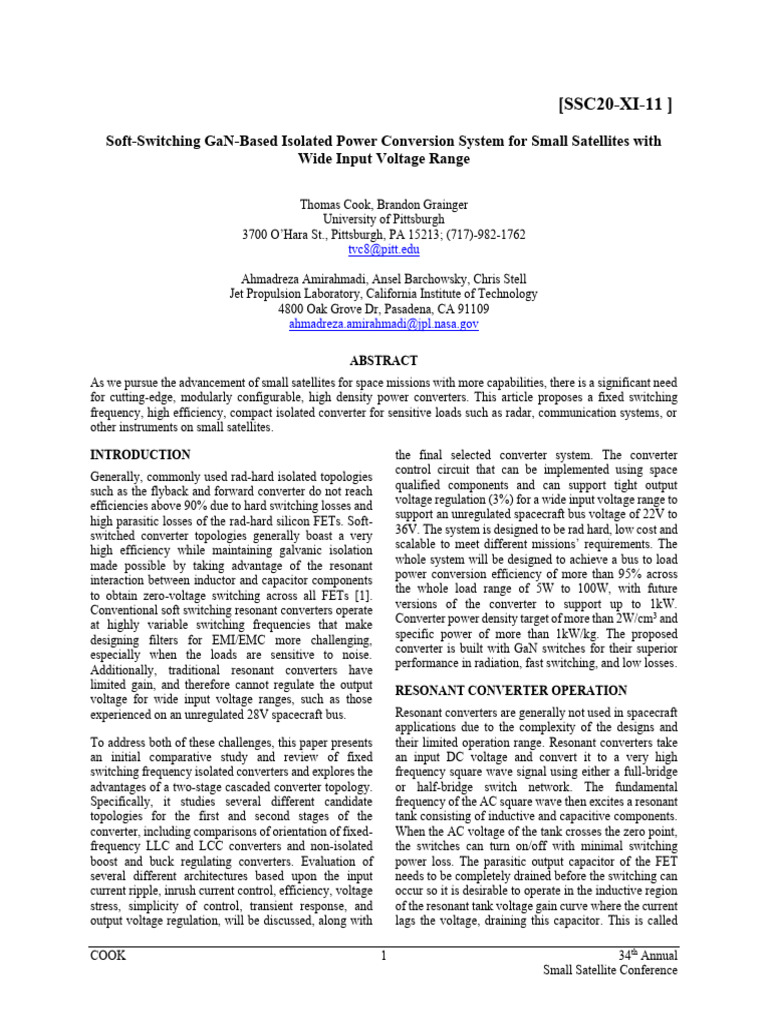 Soft-Switching GaN-Based Isolated Power Conversion System For Sma | PDF ...