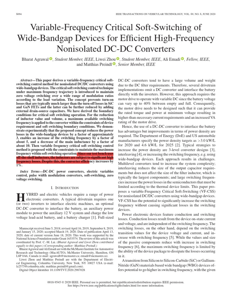 Variable-Frequency Critical Soft-Switching of Wide-Bandgap Devices For ...