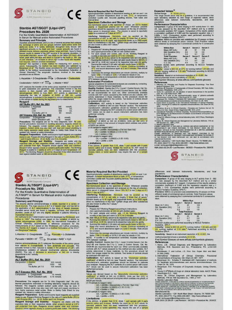 Ast & Alt Stanbio | PDF