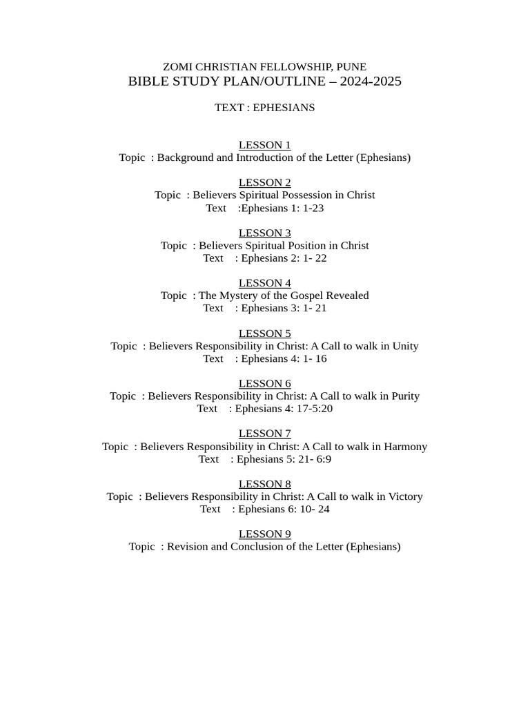Bible Study Plan | PDF