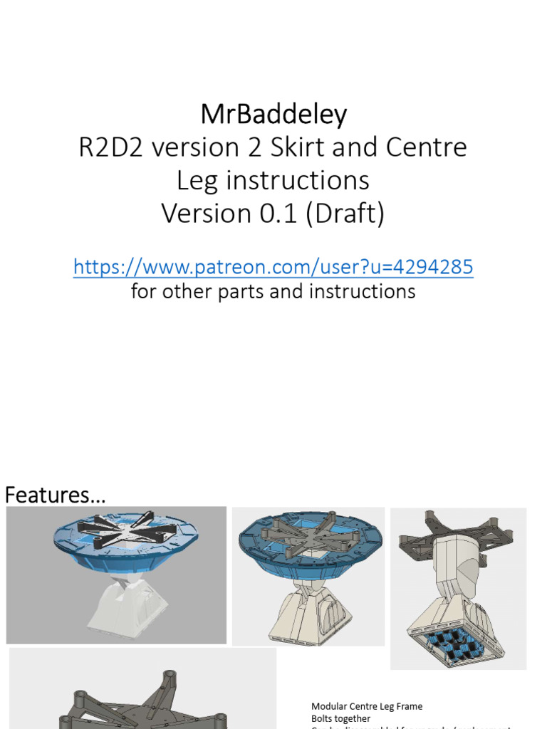 R2 Ver2 Skirt & Centre Leg Frame Instructions v1 | PDF
