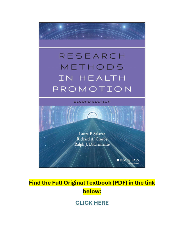 Research Methods in Health Promotion 2nd Edition TEXTBOOK PDF | PDF ...