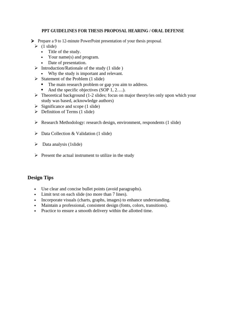 Guidelines For Proposal Hearing | PDF