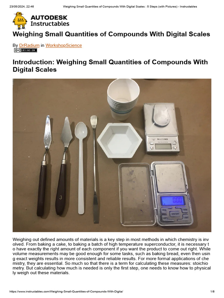 Weighing Small Quantities of Compounds With Digital Scales _ 5 Steps ...