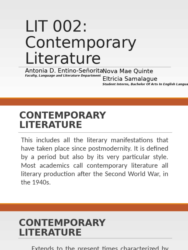 Overview of Contemporary Literature | PDF | Genre