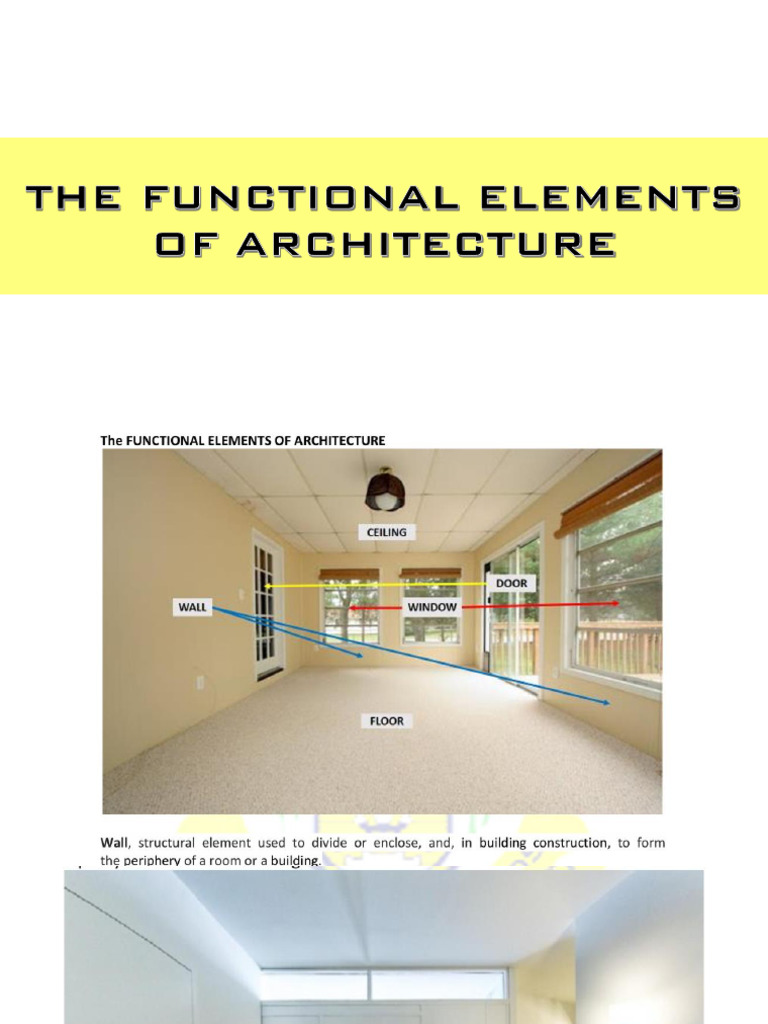 Architectural Design 1 Finals the Functional Elements of Architecture | PDF