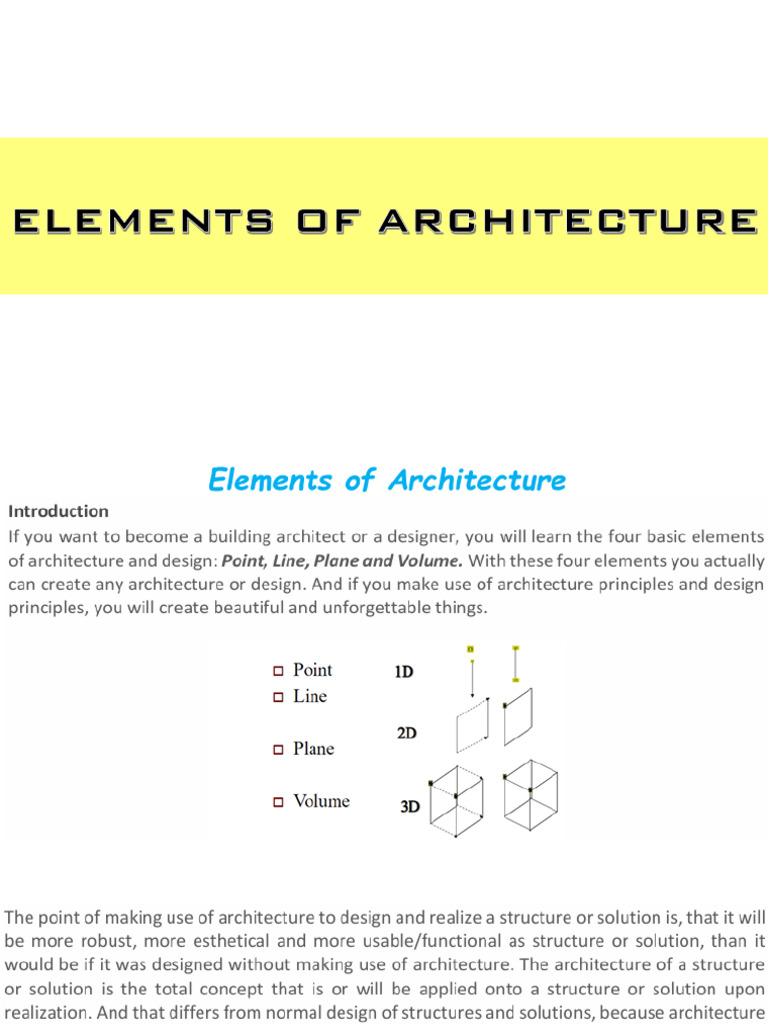 Architectural Design 1 Midterm Elements of Architecture | PDF