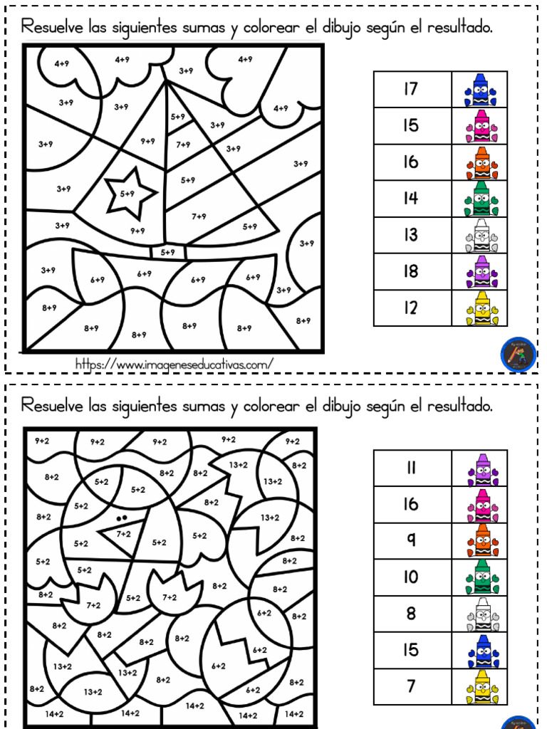 DIBUJOS-DE-PRIMAVERA-SUMA-Y-COLOREA-SEGUN-EL-RESULTADO (1) | PDF