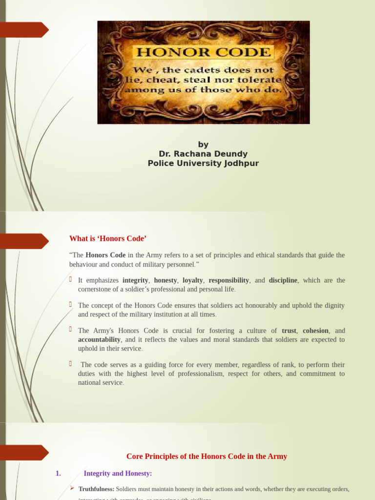 Understanding the Army's Honors Code | PDF | Disciplines | Integrity