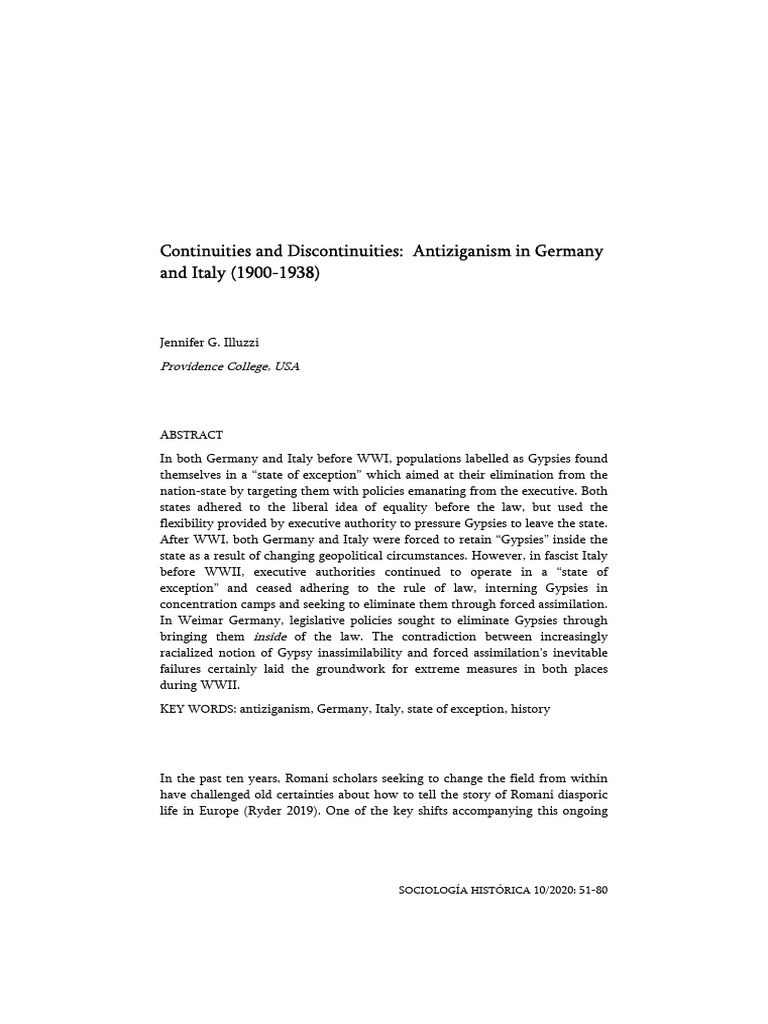 Jennifer Illuzzi. 2020. Gypsies in Germany and Italy, 1861-1914 | PDF ...