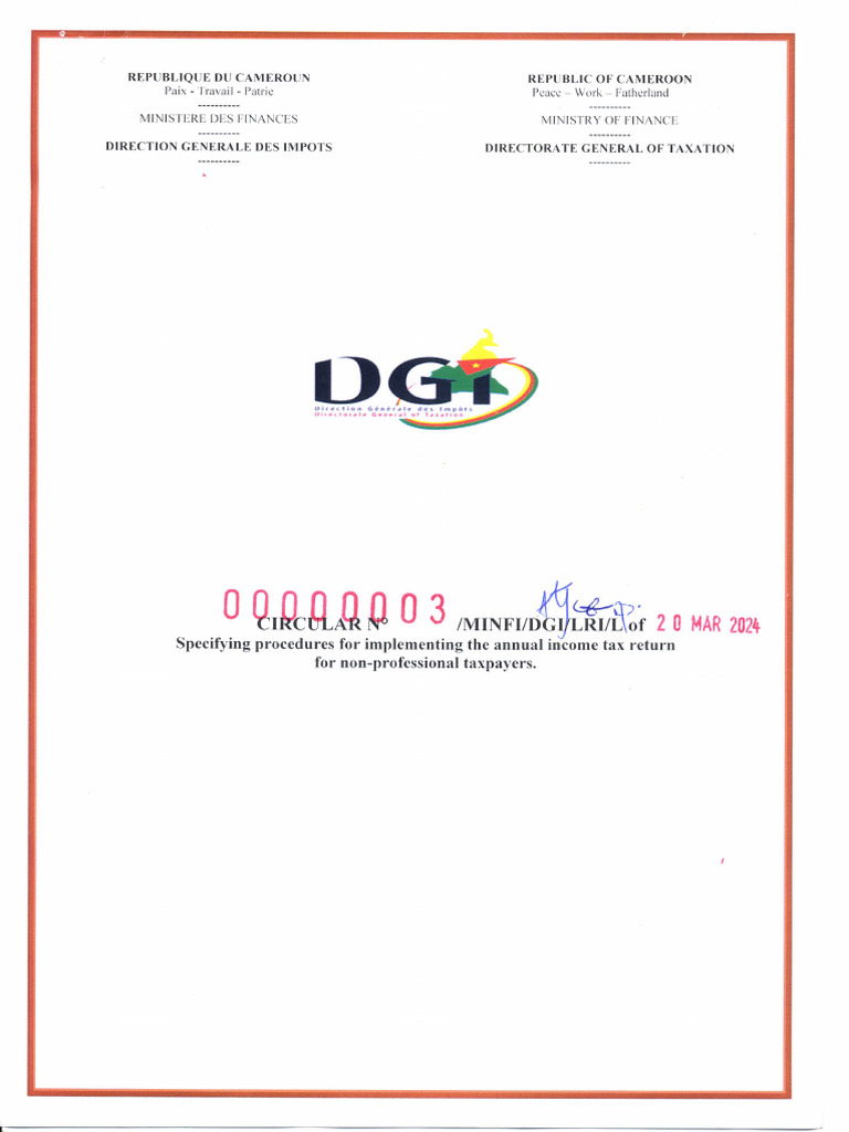 Circulaire Déclaration IRPP Anglais0001 | PDF