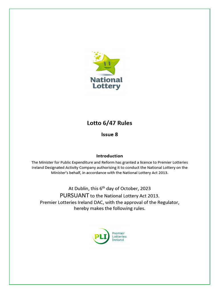 lotto-6-of-47-rules | PDF | Lottery | Gambling Games
