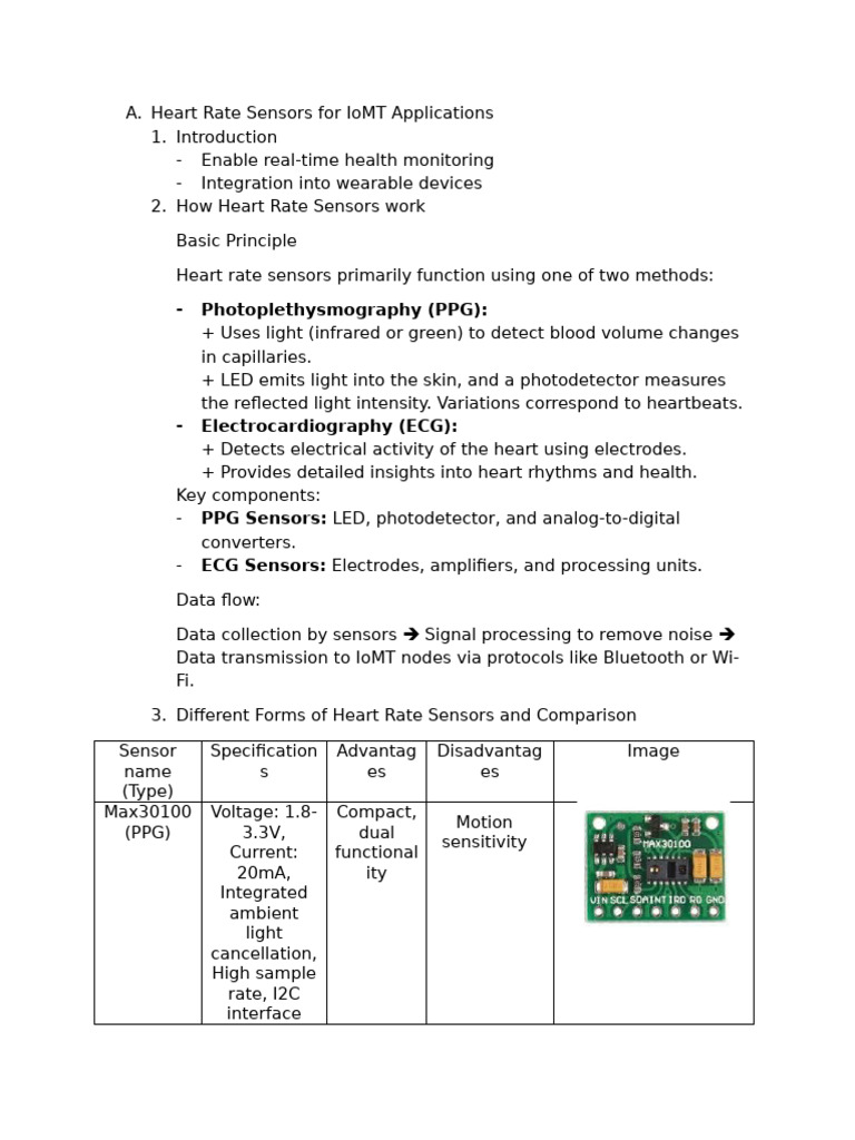 Heart Rate Sensors for IoMT Applications | PDF | Sensor | Electrocardiography
