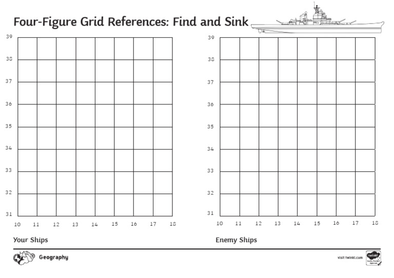 Four Figure Grid References Find and Sink Activity Sheet | PDF