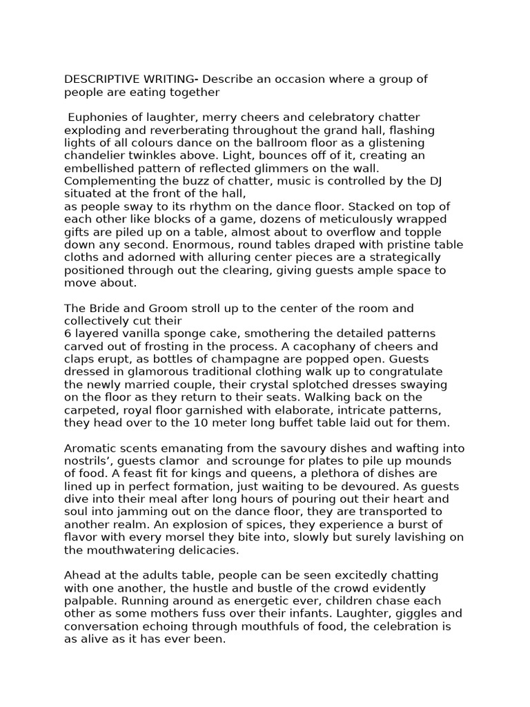 descriptive writing | PDF