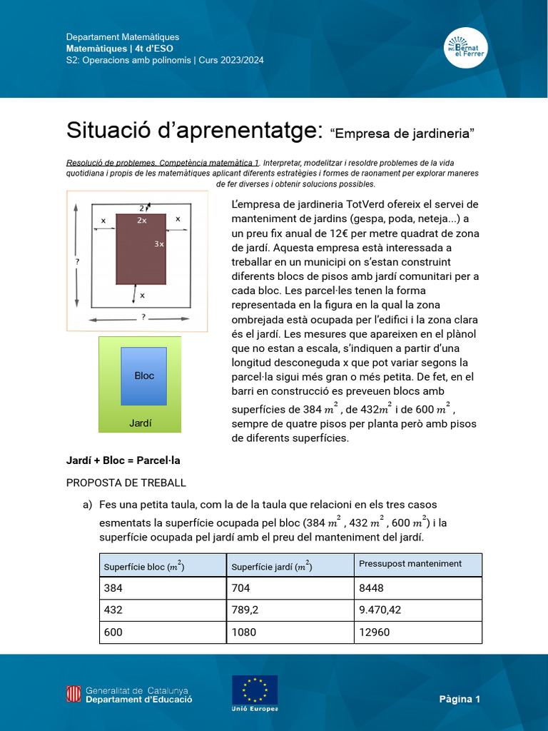 Situació D'aprenentatge:: "Empresa de Jardineria" | PDF