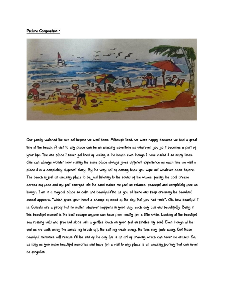 A Day at the Beach: Picture Composition | PDF