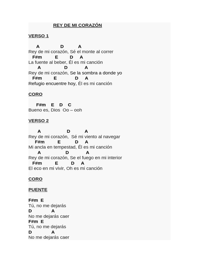 Rey de mi corazón: Letra y significado | PDF