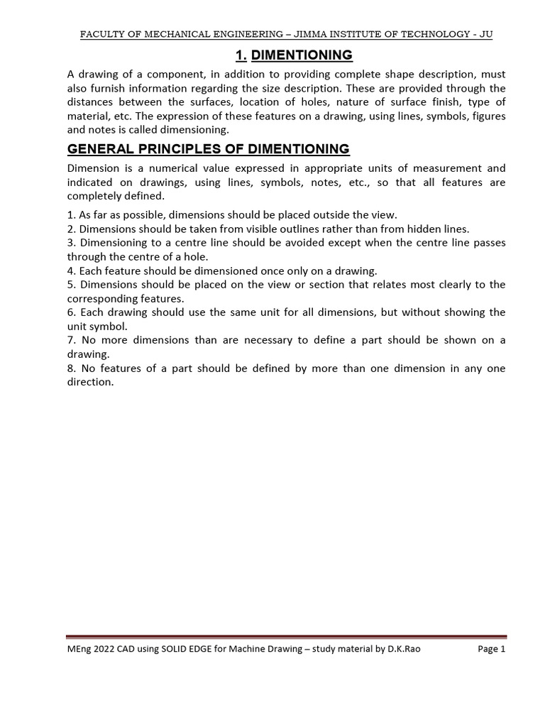 Cad Ho Dimensioning, Limits - Tolerances and Fits | PDF | Engineering ...