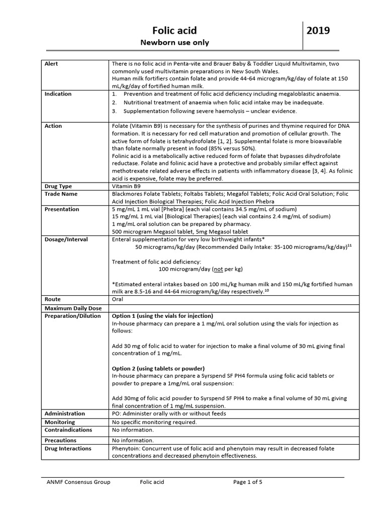Australasian Neonatal Medicines Formulary, 2019 | PDF | Medical ...