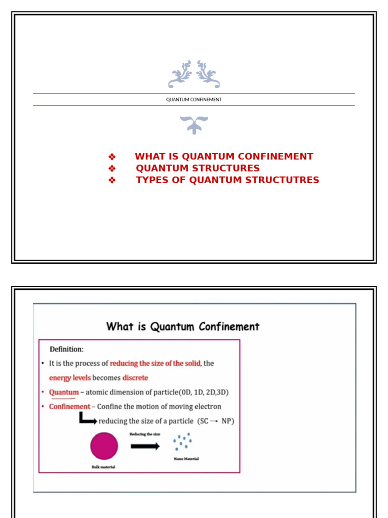 Quantum Confinement | PDF