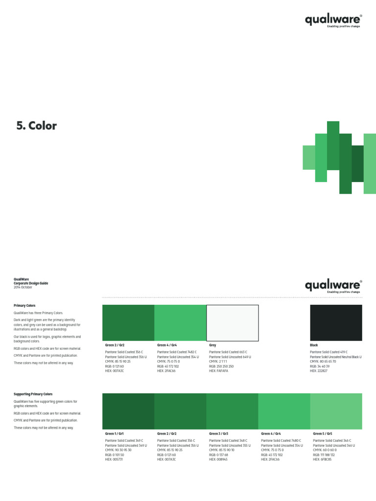 QualiWare Corporate Color Guide | PDF | Rgb Color Model | Magenta