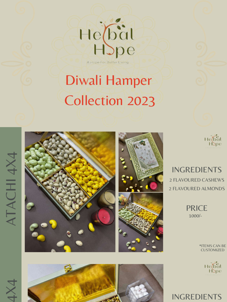 Herbal Hope Diwali Hampers 2023 | PDF | Cuisine | Edible Fruits