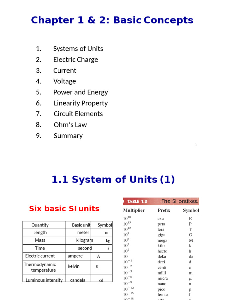 Lecture CH 1 and CH 2 | PDF | Electric Current | Voltage