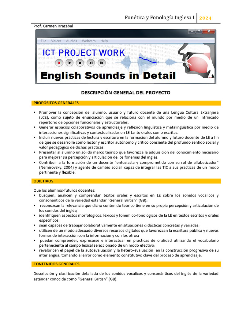 ICT PROJECT WORK_English Vowels and Consonants in Detail_GUIDELINES ...