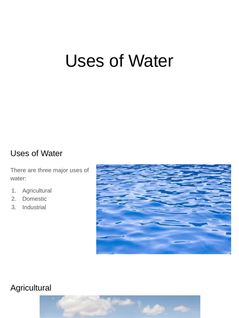 Uses of Water - 1737526622120 | PDF | Irrigation | Water