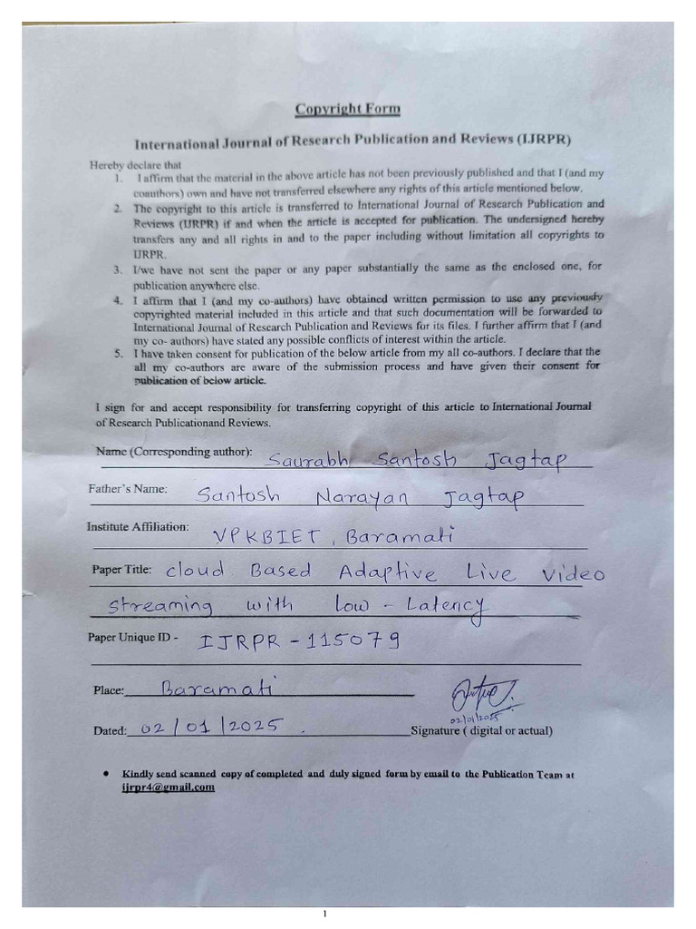 Copyright Form | PDF