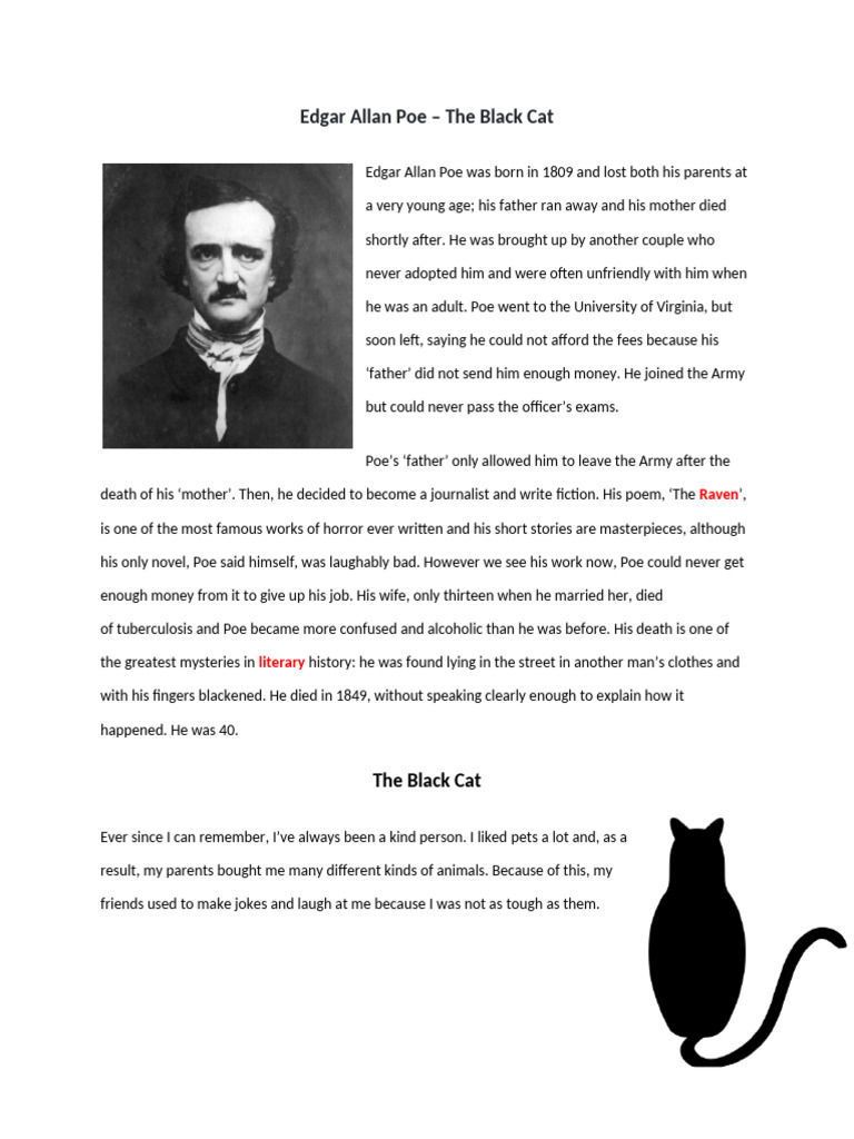The Dark Transformation in Poe's "The Black Cat" | PDF | Edgar Allan Poe
