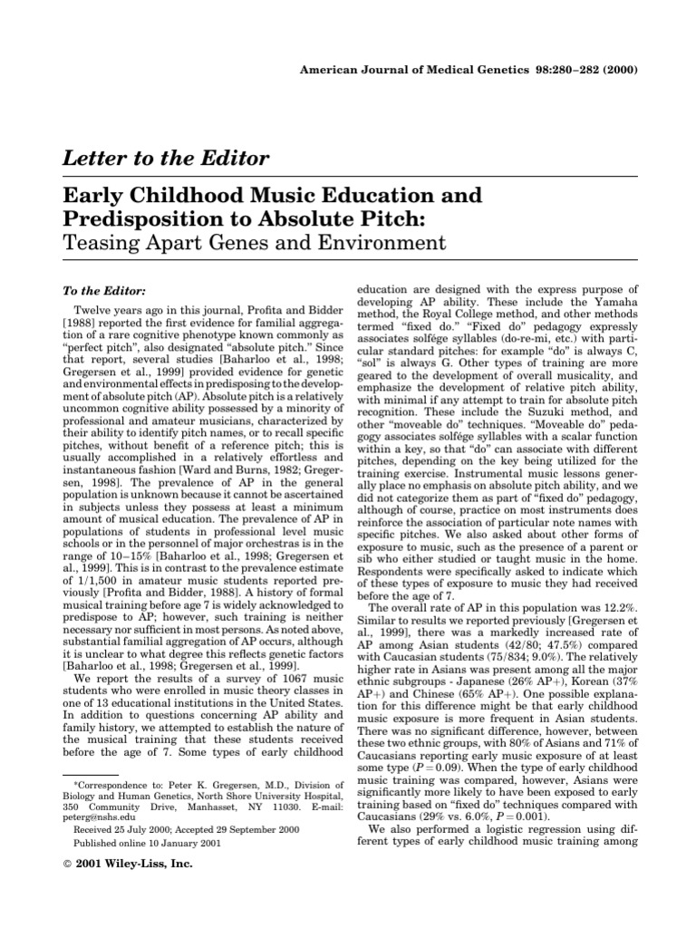 American Journal of Medical Genetics - 2001 - Gregersen - Early ...